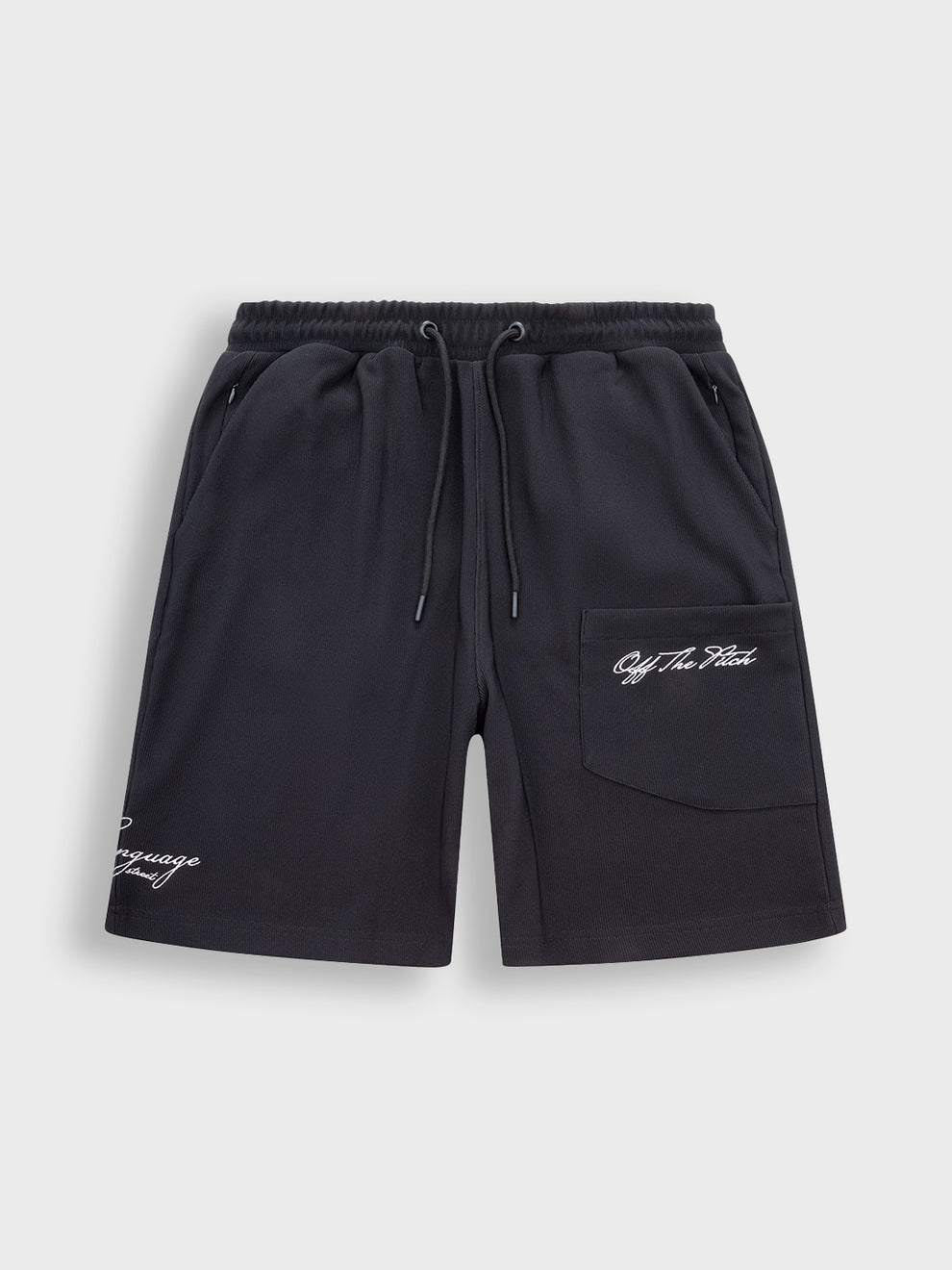 Off The Pitch Double Script Shorts Black | Reloadstore